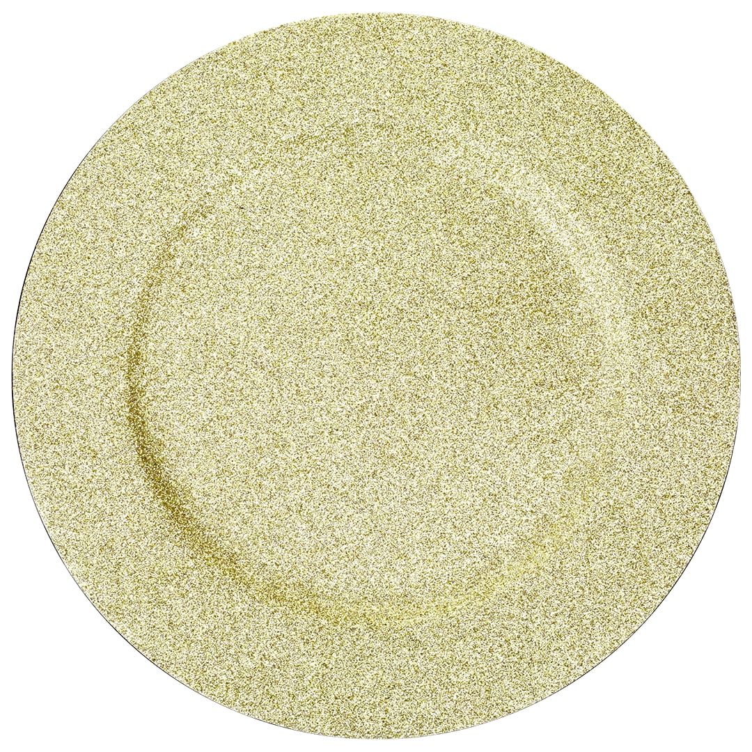 Koyal Wholesale Acrylic Gold Glitter Charger Plates for Weddings ...