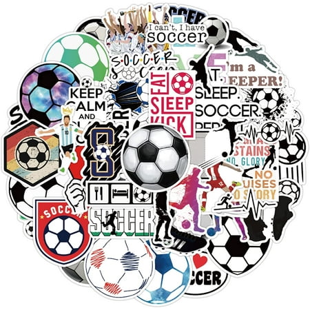 52 PCS Soccer Stickers, Soccer Gifts Stickers for Laptop, Water Bottles ...