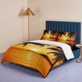4 Pieces Duvet Cover Queen Bedding Sets Summer Sunset Beach Coconut ...