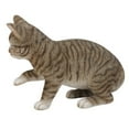 Ebros Lifelike Pawing Grey Tabby Cat Statue 13.75"Long With Glass Eyes ...