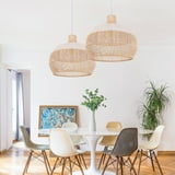 Arturesthome White Handwoven Rattan Boho Pendant Lighting Fixtures ...