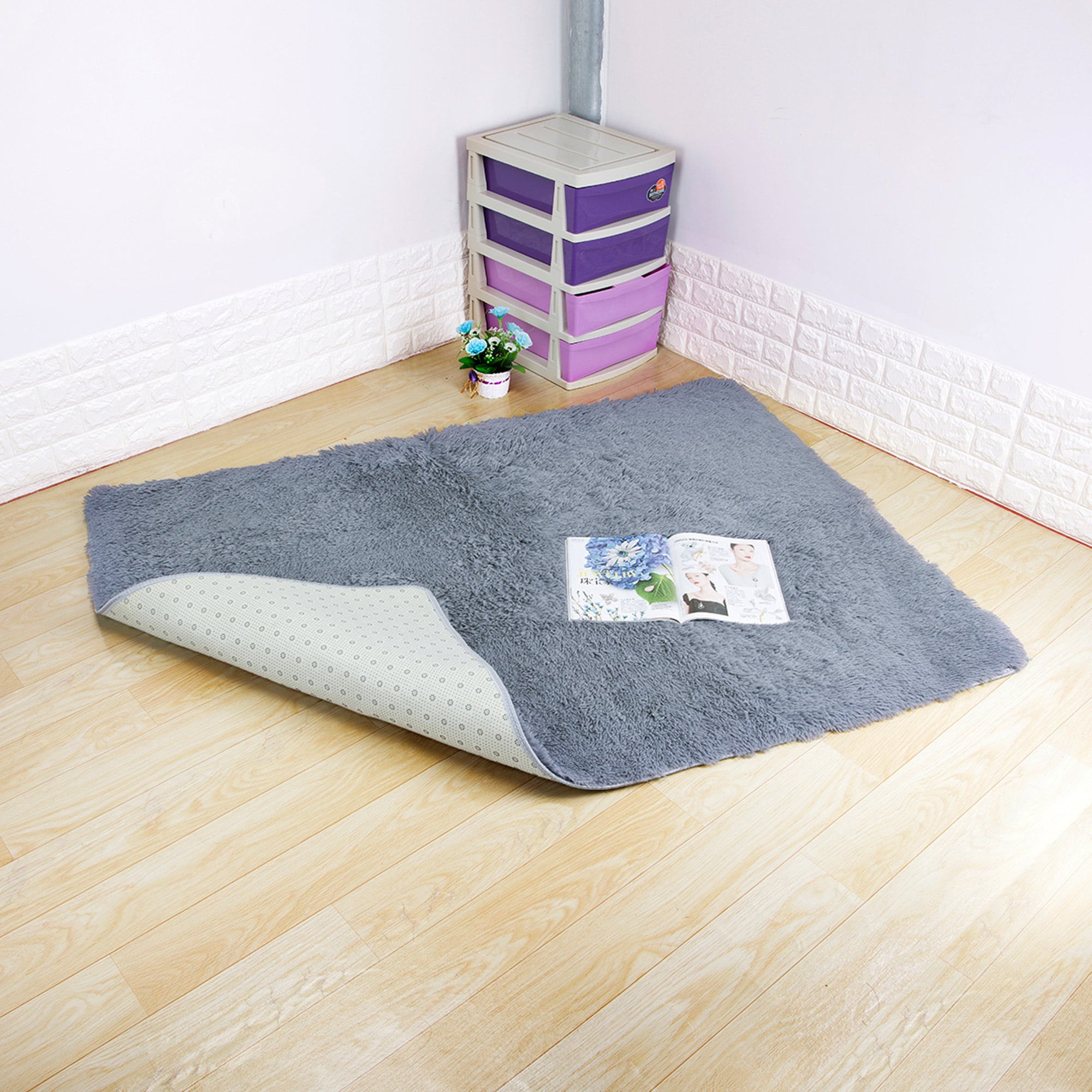 FOCUSSEXY 37.5"x47.2" Super Soft Area Rugs Silky Smooth Bedroom Mats ...