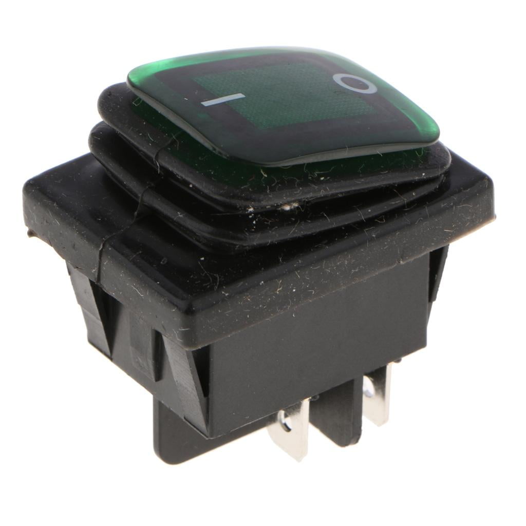 4 Pin On and boat Lighted Rocker Toggle Switch Waterproof 12V Green ...
