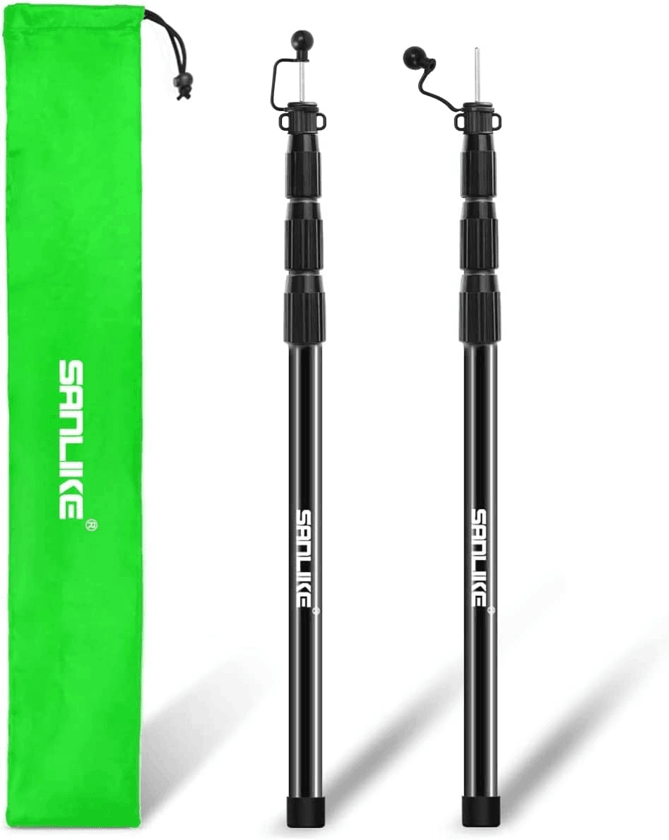 SAN LIKE Telescoping Tarp Poles Adjustable Tent Poles for Tarp Heavy ...