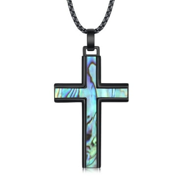 Cool Stylish Cross Necklaces for Men, Waterproof 14K White Gold Prayer ...