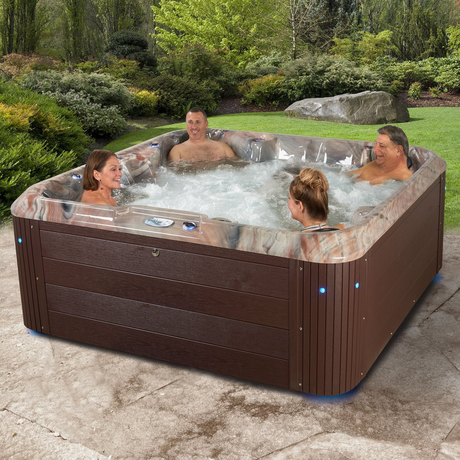 Everlast Spas Indulgence 7-Person 100-Jet Acrylic Spa, Choose Seating ...
