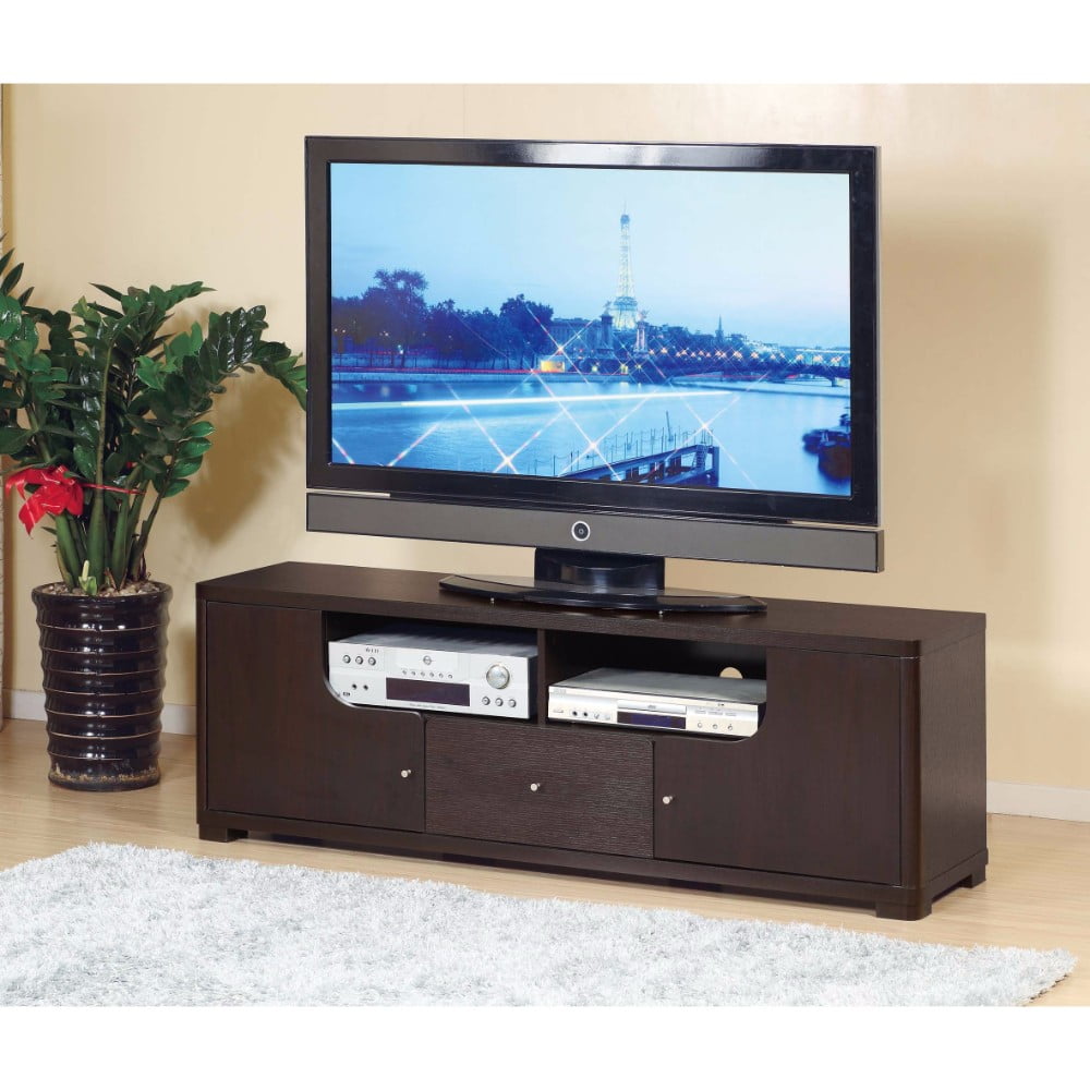 Modern Style TV Stand With 1 Drawer And 2 Open Shelves - Walmart.com ...