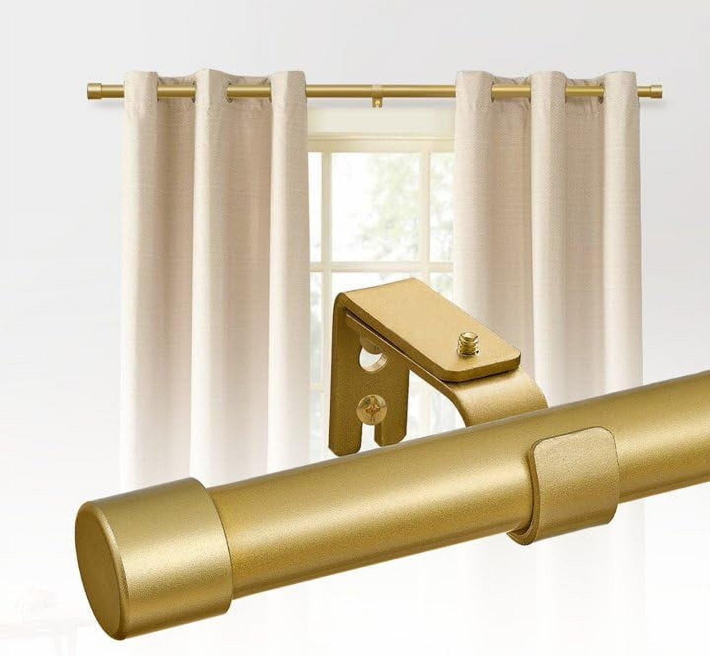 Gold Curtain Rods for Windows 66 to 120,Heavy Duty Curtain Rods 1 Inch ...