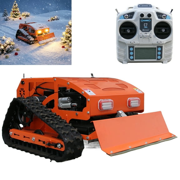 AIWEIYA Crawler Remote Control Lawnmower with Push Shovel Snow Removal ...