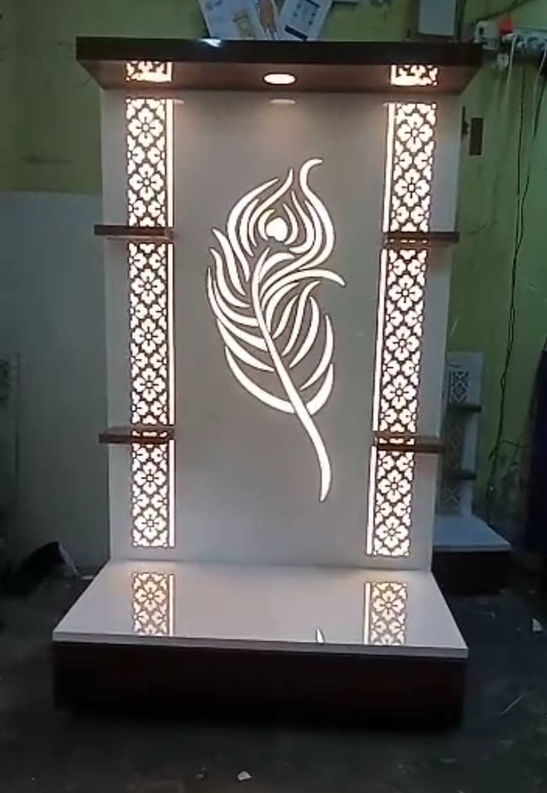 Large Wooden Temple For Home | Mandir With Drawer Cabinets | Mandir ...