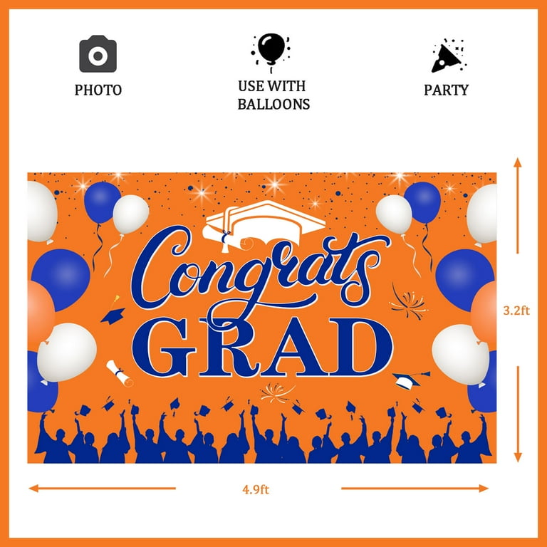 Orange And Blue Graduation Invitations Walmart