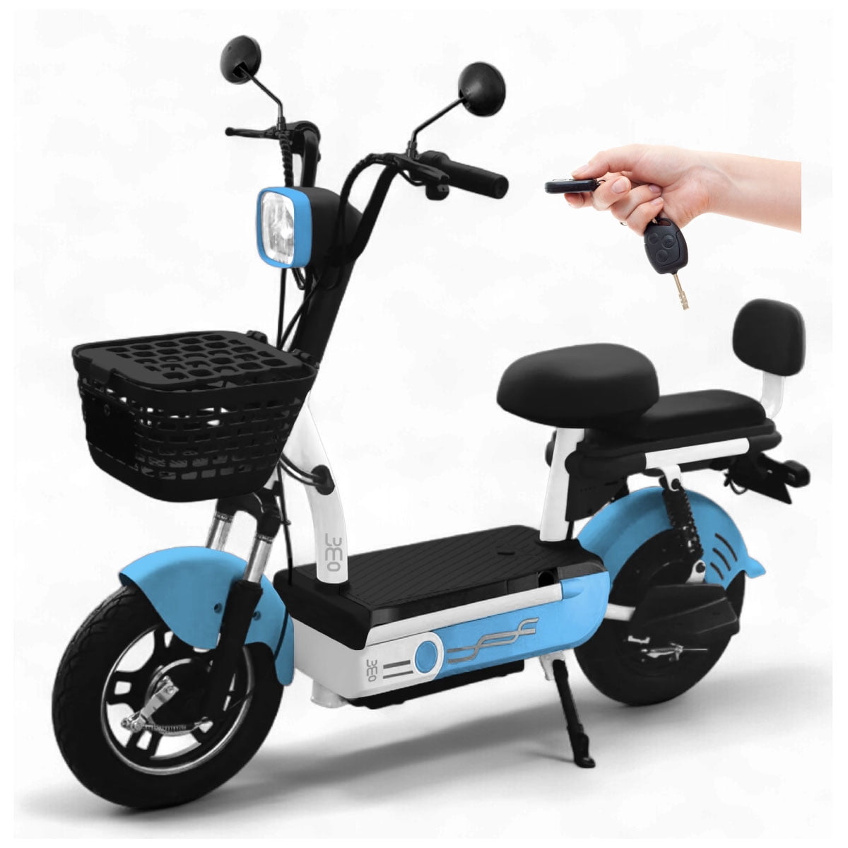 Bicimoto Bicicleta Electrica Adultos 2 Asientos 650w Urbana Azul ...