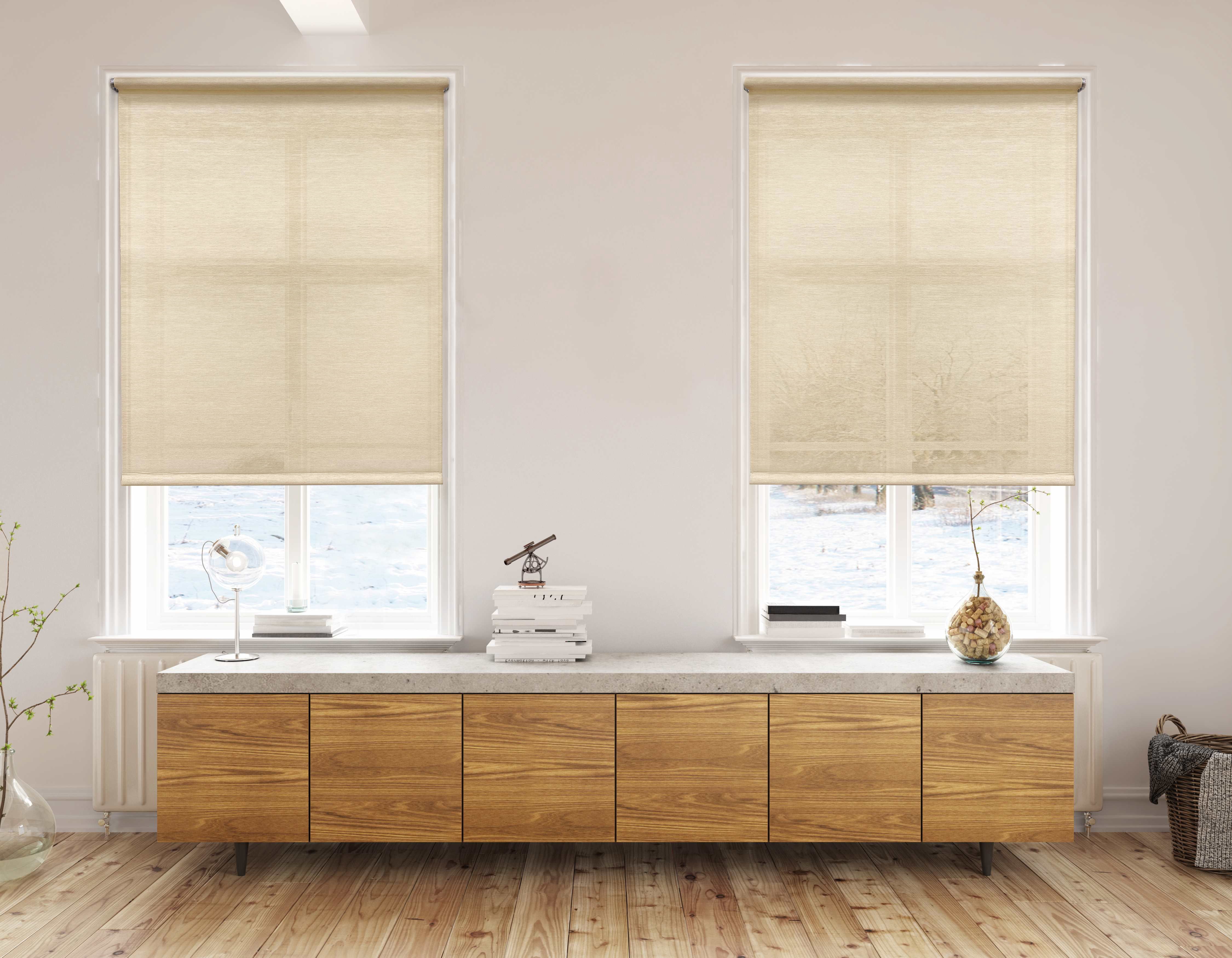 Lumi Cordless Nature-Made Fabric Roller Shades Light Filtering Linen ...