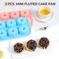 Mini Fluted Tube Cake Pans for Baking with Metal Reinforced Frame, 2Pcs ...