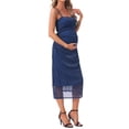 INSPIRE CHIC Women Mesh Maternity Dress Ruched Side Bodycon Spaghetti ...
