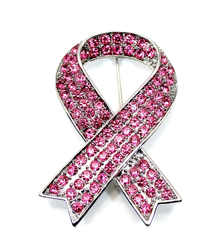 Faship - Faship Gorgeous Pink Rhinestone Crystal Breast Cancer Ribbon ...