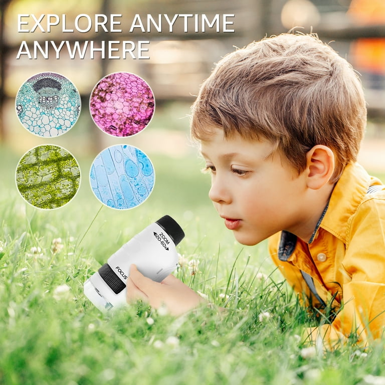Kids Microscope Kanayu 4-Pack Pocket Microscopes For Kids - 80x-200x ...