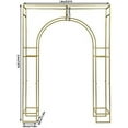 7.87ft Tall Double Arch Wedding Backdrop Stand, Gold Metal Open Arch ...