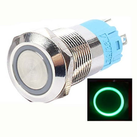 SCDT-7354 - PUSH SWITCH LIT MOM GRN 1P2T 16MM RND NO/NC 12-24V RING LED ...