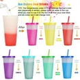 NOGIS Color Changing Cups with Lids and Straws,7Pcs 24oz Color Changing ...