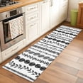 Black Botanical Kitchen Runner Rug 2x6 Washable Runners for Hallway Non ...