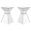 Home Square 12" Modern Crystal Mirrored End Table in Clear - Set of 2 ...