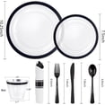 350 Pcs Clear and Black Plastic Plates and Cups Set, Includes 50 Dinner ...