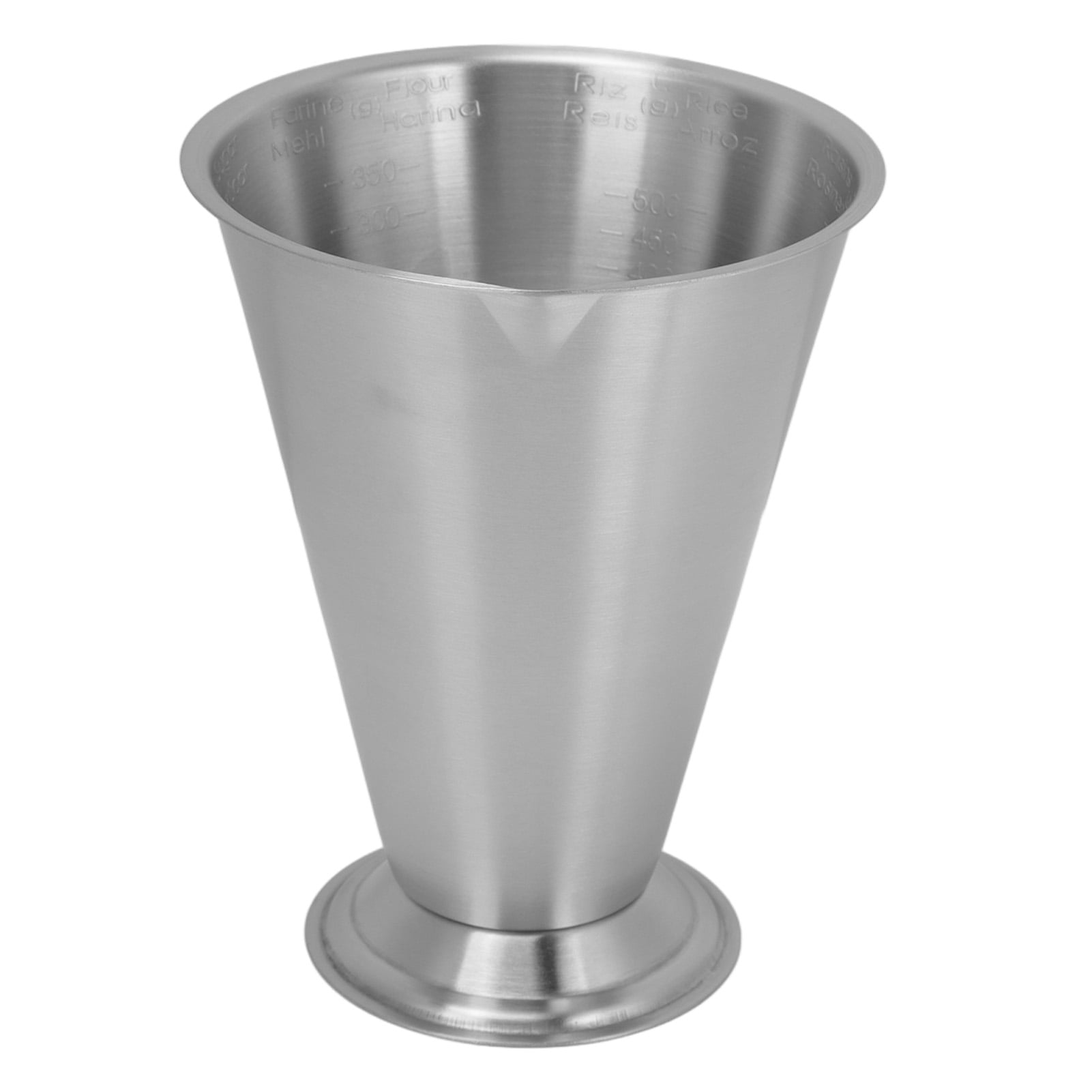 Copa de coctelería de acero inoxidable con varias escalas y pico de ...