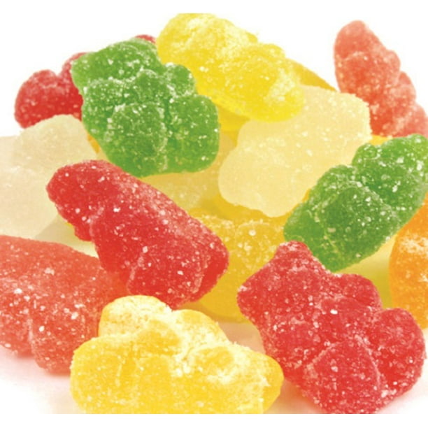 Sour Gummi Bears 1 pound Assorted Fruit bulk gummi candy - Walmart.com ...