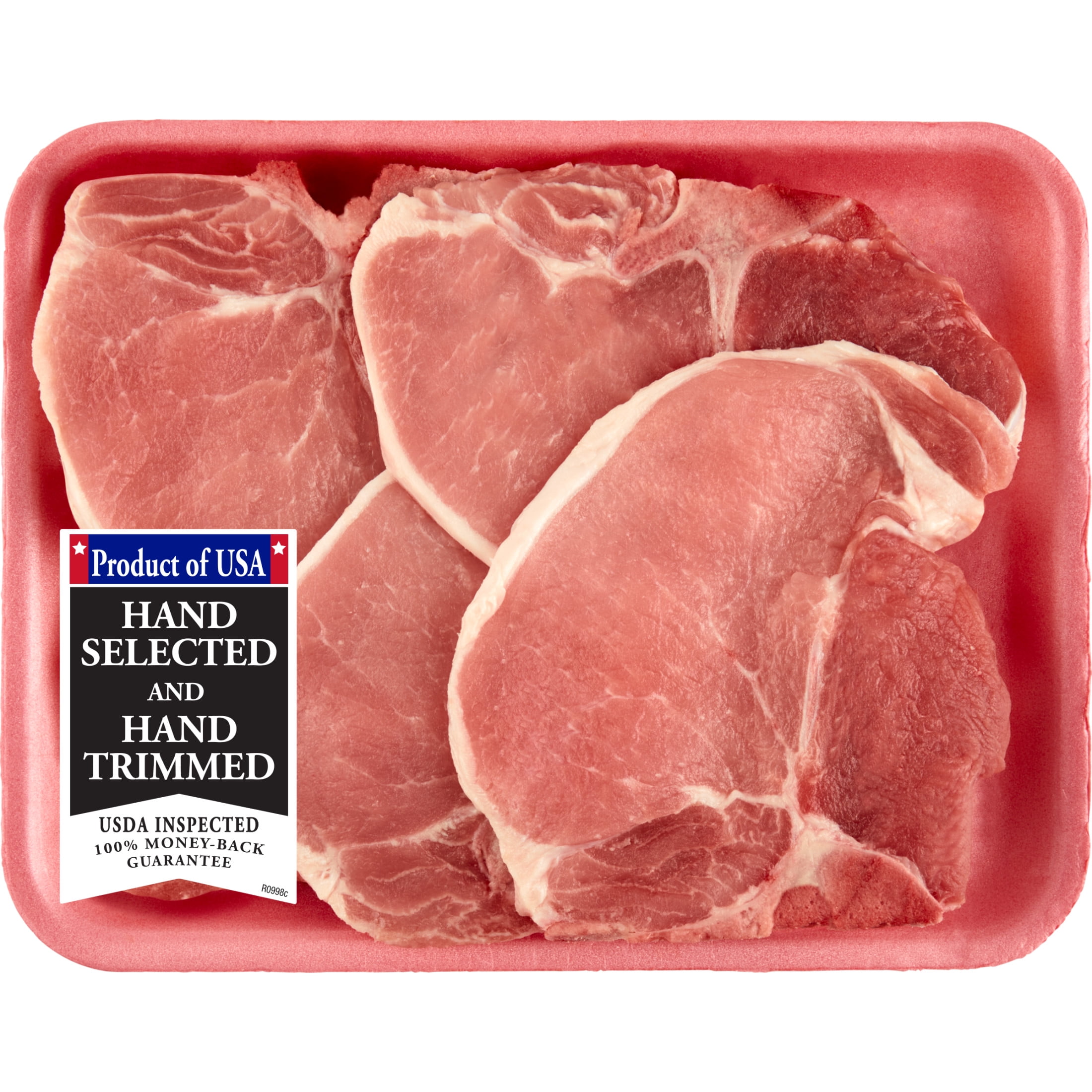 Pork Center Cut Loin Chops Thin Bone-In, 1.33 - 2.0 lb Tray - Walmart.com