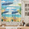 Coastal Beach Kitchen Curtains Swag Valance and Tier Curtains Set 24 ...