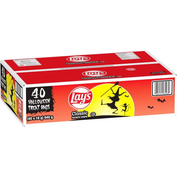 Lay's Classic Potato Chips, 40 Halloween Treat Bags, 16 g each, 640 g ...