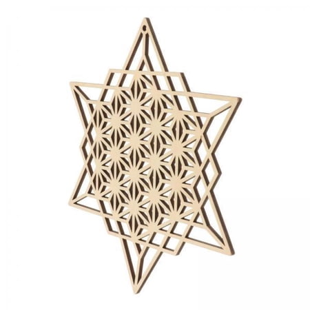 jifeng 2X Flower of Life Sacred Geometry Wall Art Sculpture Wood Grid ...