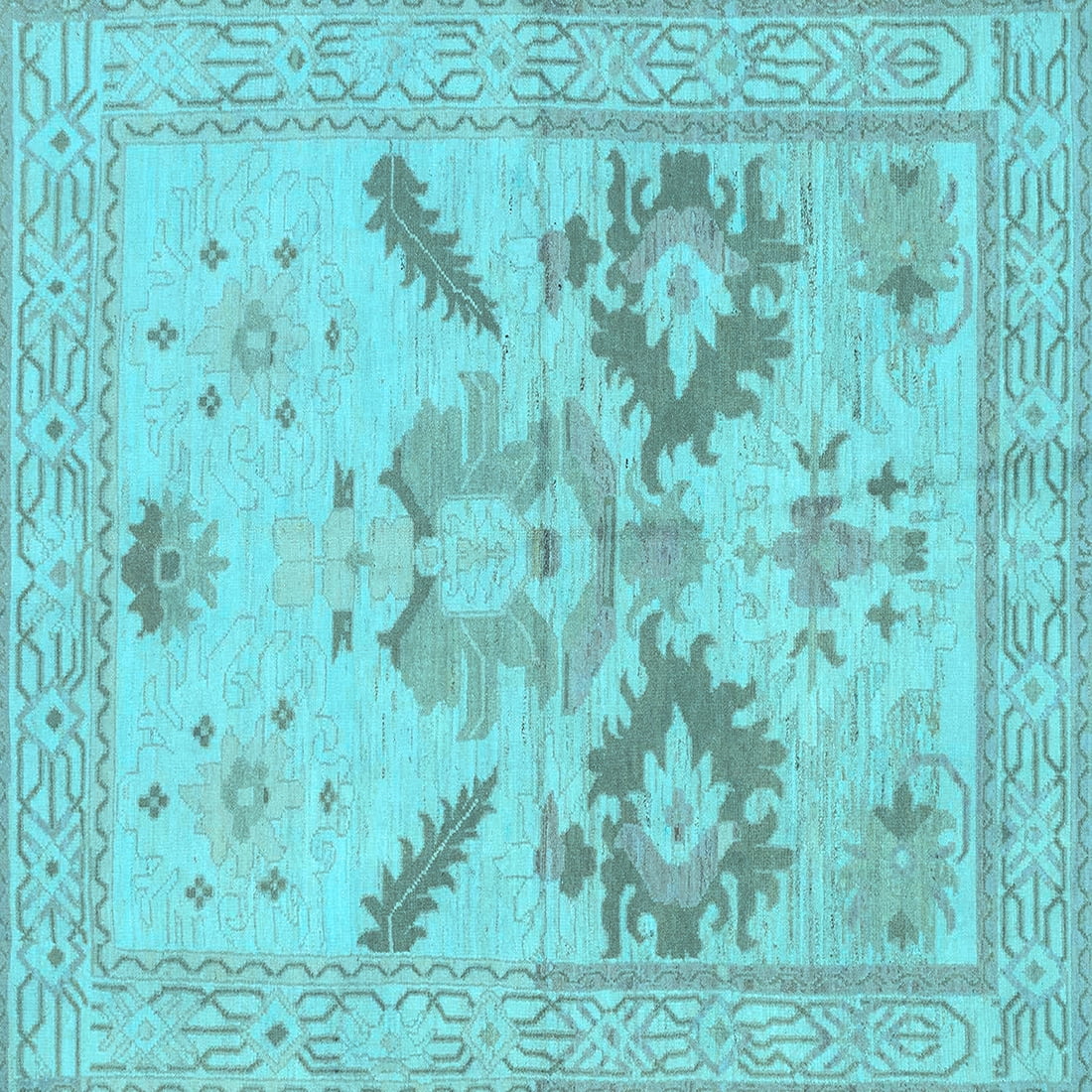 Ahgly Company Indoor Square Oriental Light Blue Traditional Area Rugs ...