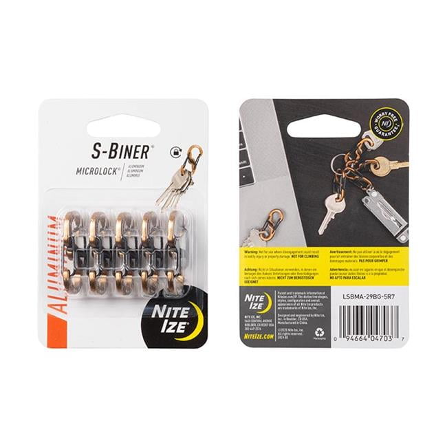 Nite Ize 5-Pack S-Biner MicroLock Aluminum Carabiner - Coyote - Walmart.com