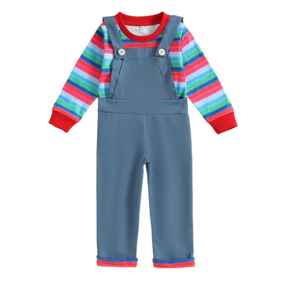 Disfraz de Chucky de Halloween para bebé niño y niña, camisas de rayas ...