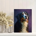 Bernese Mountain Dog Portrait Oil Canvas Print, Pet Wall Art for Living ...