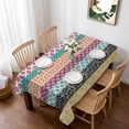 Boho Retro Geometric Art Stripe Table Cloth 60x84in, Waterproof ...