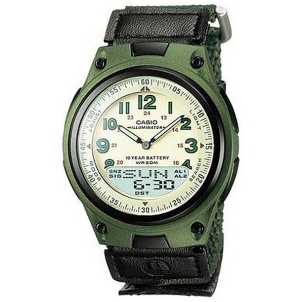 Casio - Men's World Time Watch Quartz Mineral Crystal AW-80V-3BV ...