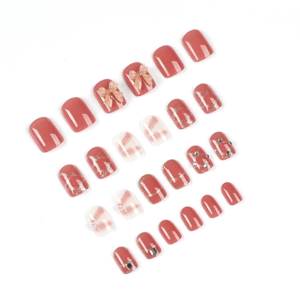 Blusher Halo Dyeing Fake Nails Easy Application False Nails for Girls ...