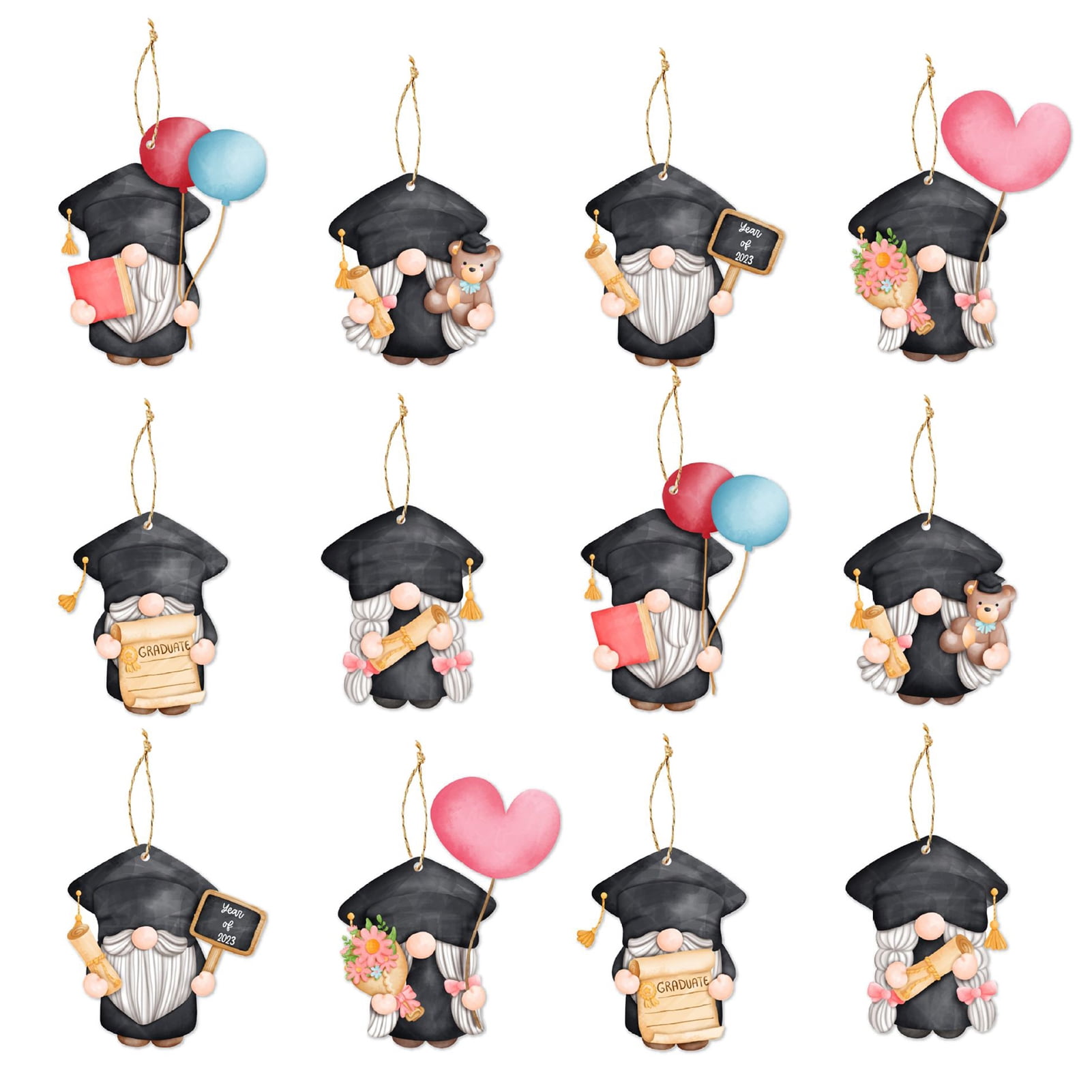 FaLX 1 Set Graduation Pendant with Hemp Rope Paper Art Happy Grad ...