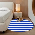 Blue Striped Round Rug 4ft Washable Circle Entryway Rugs Non Slip ...