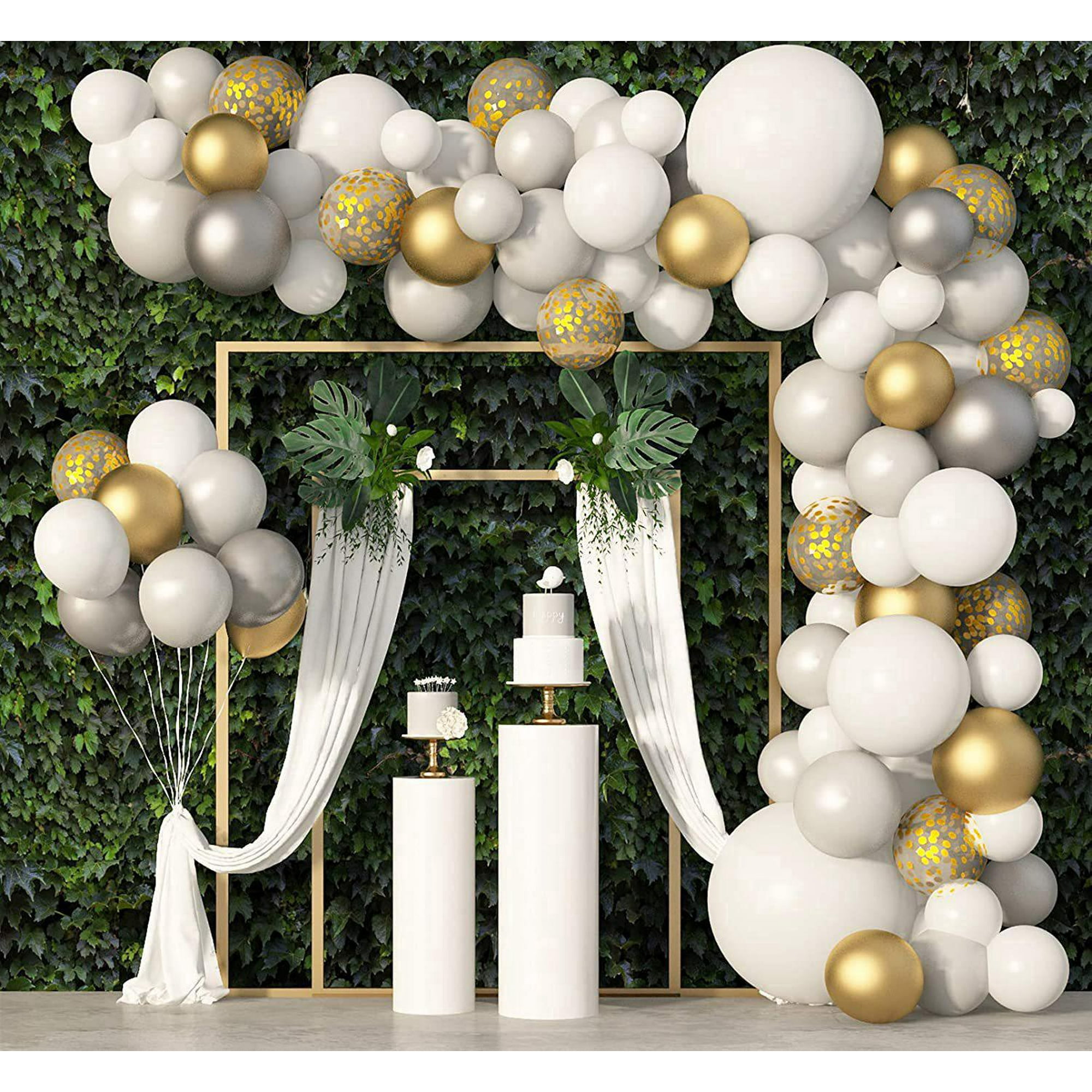 Click here for Unbranded Silver  White And Gold Balloon Arch  136... prices
