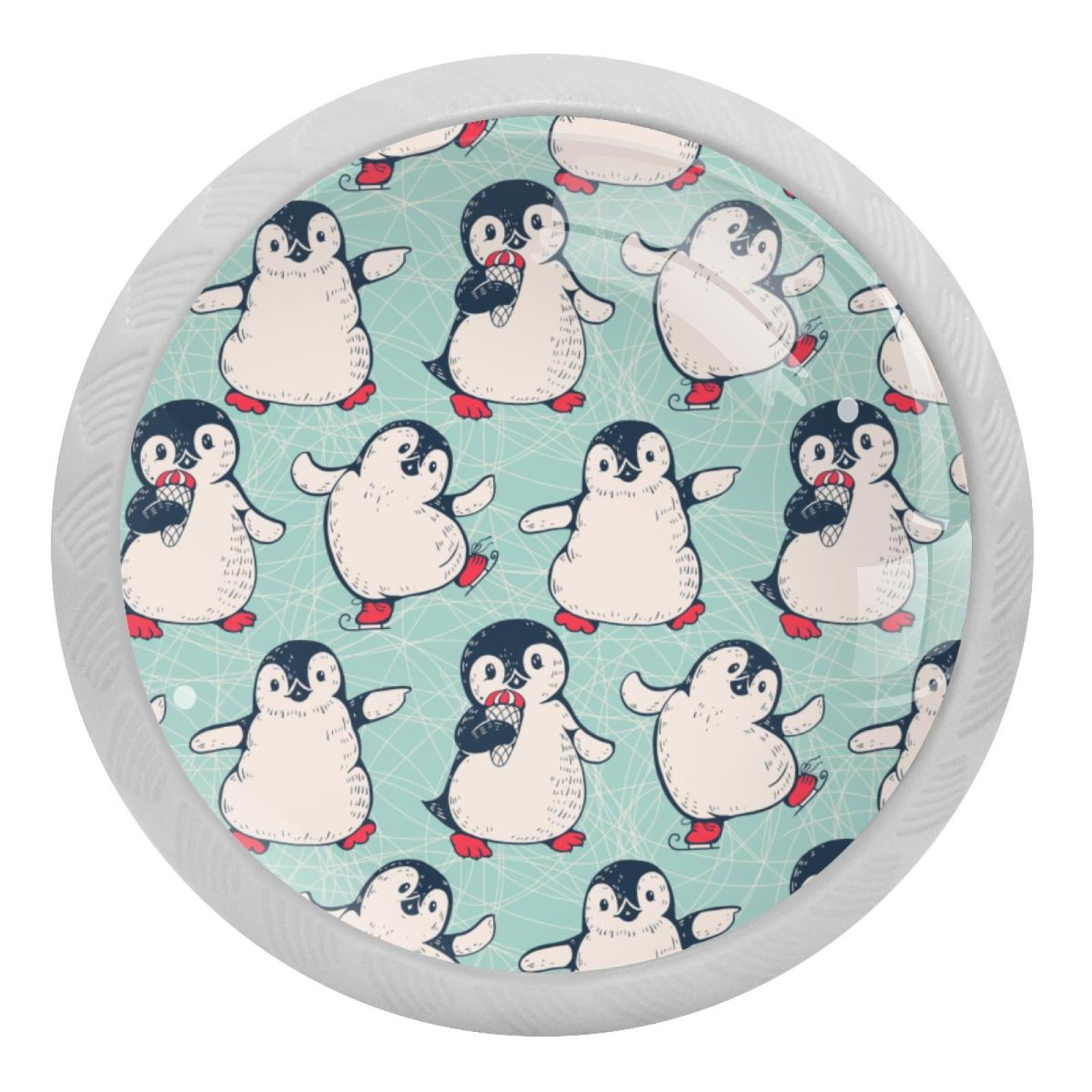 4PCS Round Penguin Cabinet Fluorescence Knob Glowing in the Dark ...