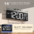 16" Large Digital Wall Mount Clock, Count Down Timer, Alarm, Big LED ...