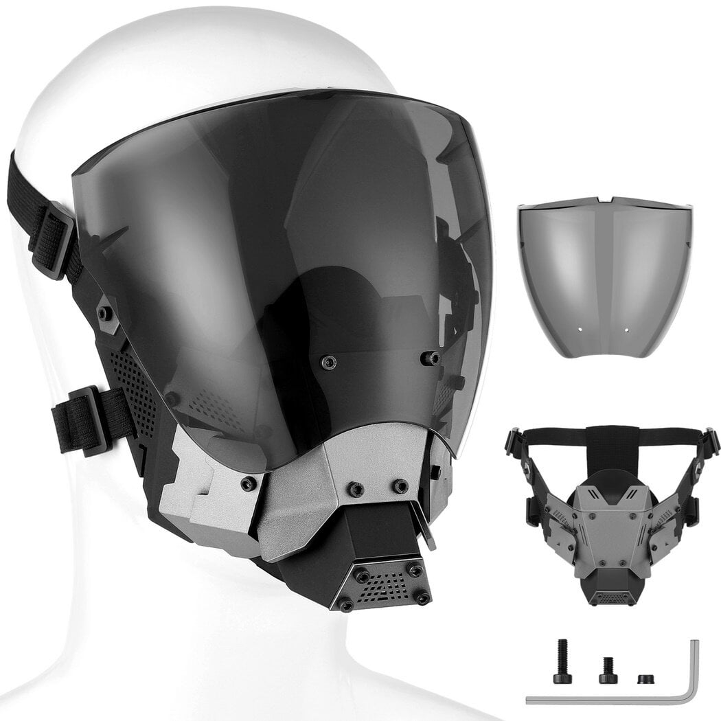 Máscara Cyberpunk para hombres, máscara de cosplay punk con lentes ...