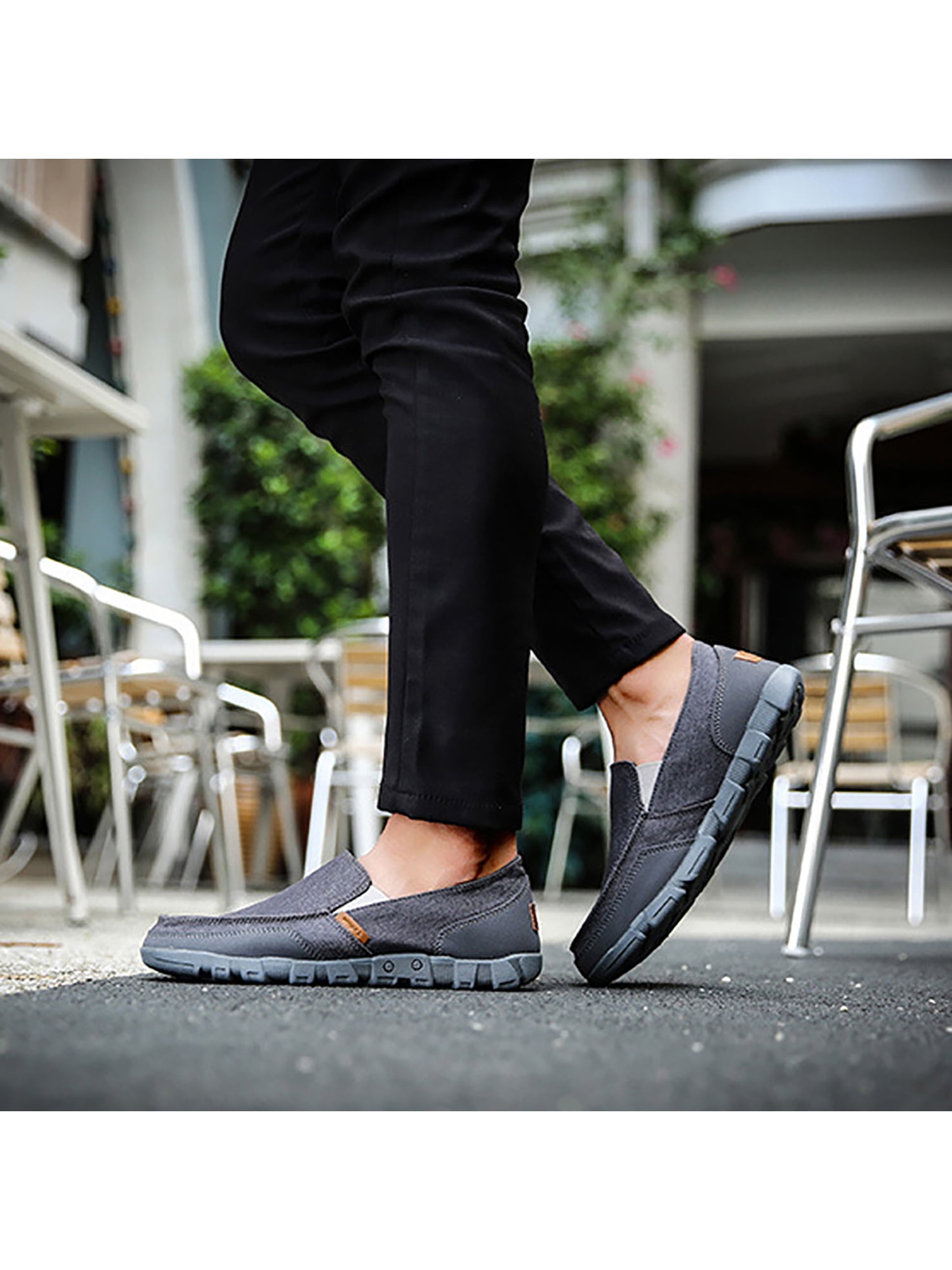 Buy SIMANLAN Men Shoes Wide Width Rubber Sole Flat Work Comfortable ...