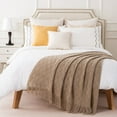 Battilo Khaki Throw Blanket for Couch, Boho Bed Tan Throws, Spring ...