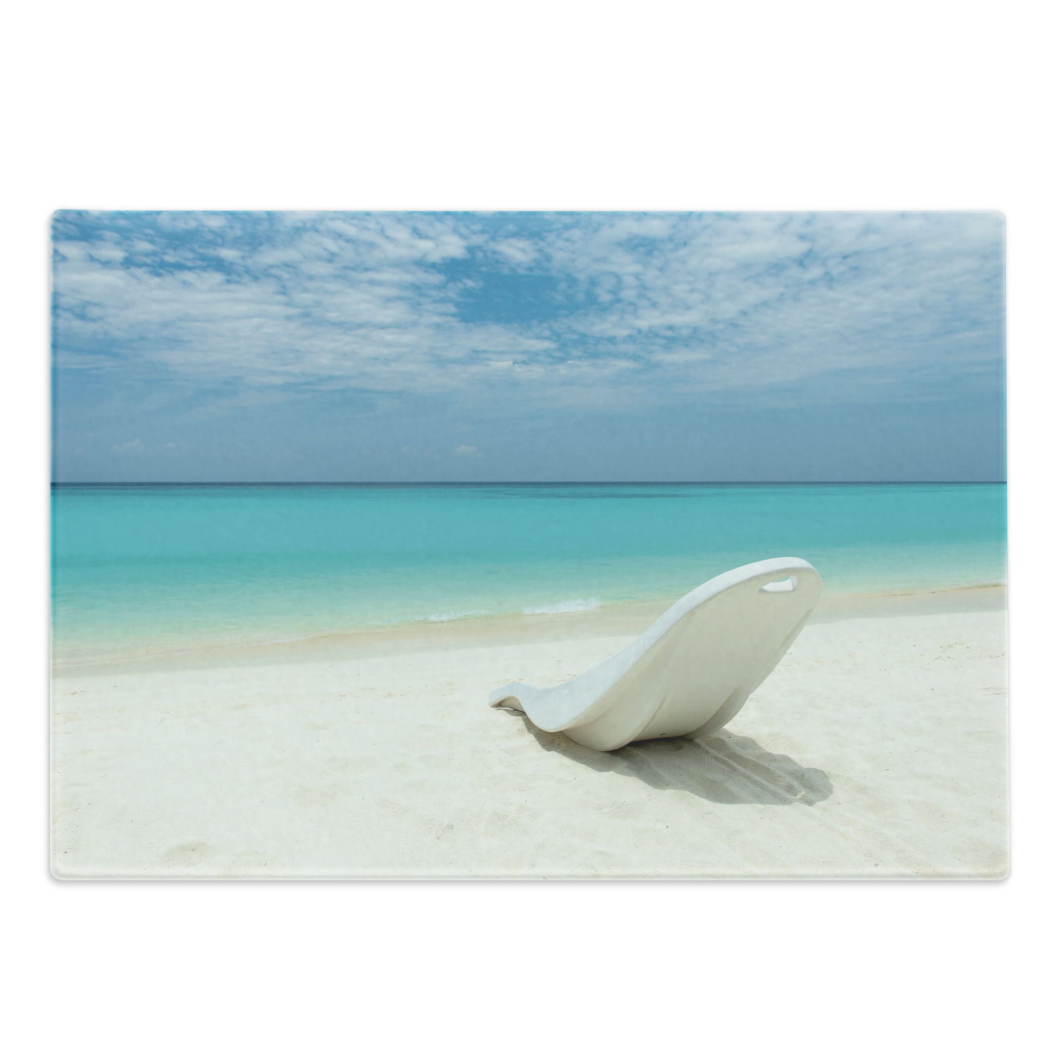 Seaside Cutting Board, Maldivian Beach Sunbed at Seashore Sunny Day ...