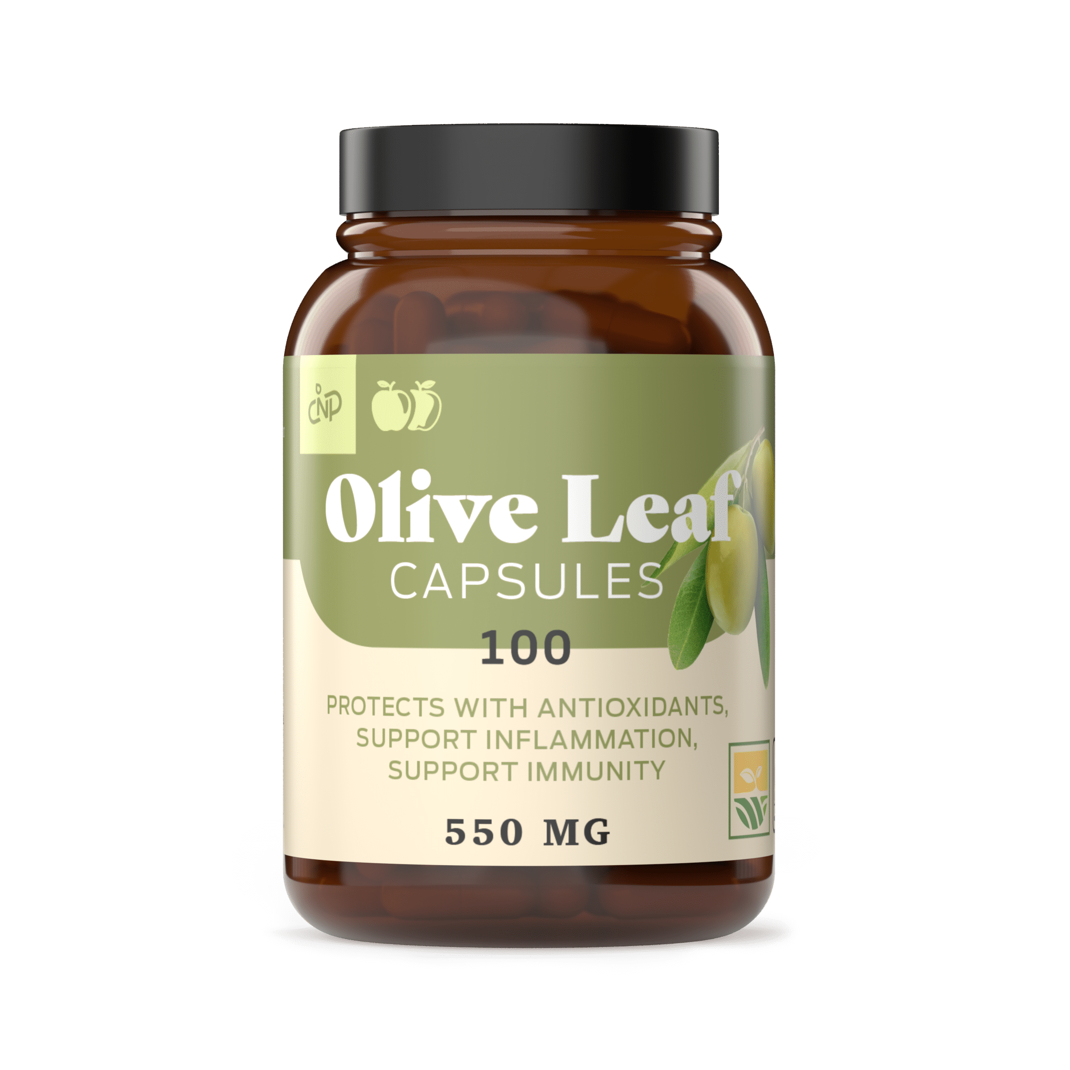 Organic Olive Leaf Capsules - 550mg, 100 Count, 1100mg per Serving ...